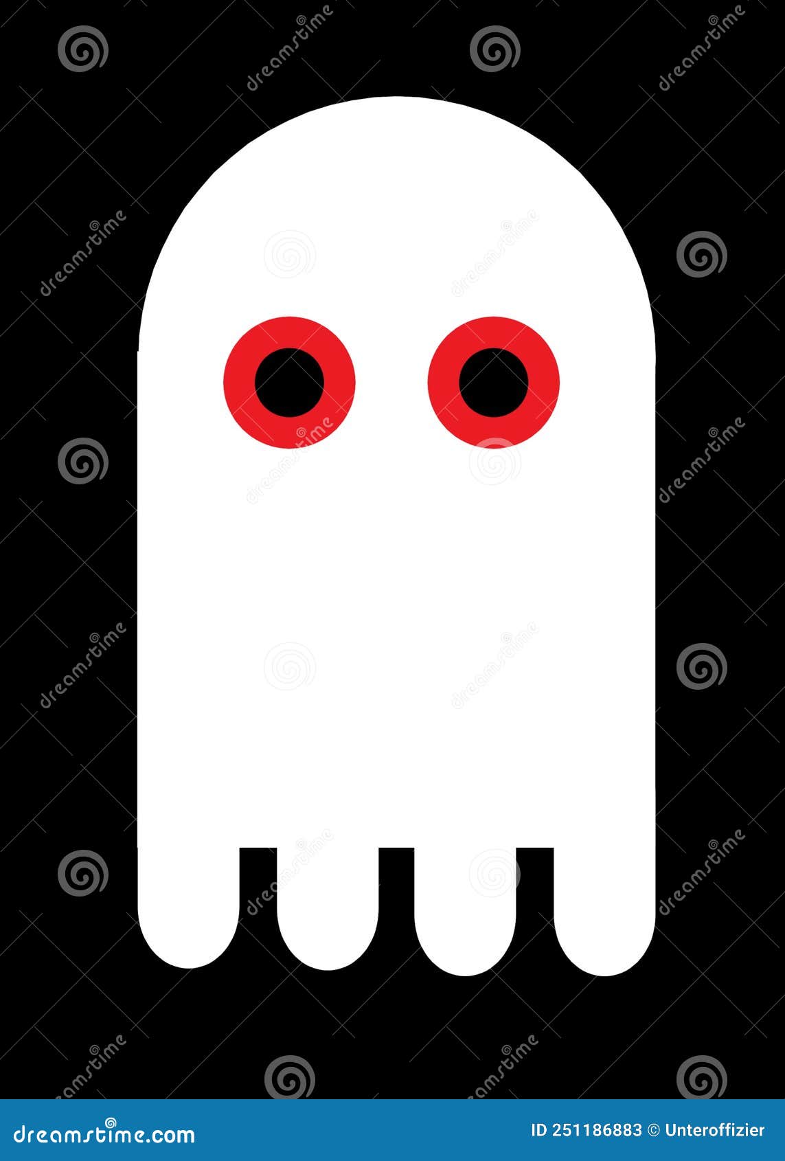 A Simple Simplified Outline Shape of a White Ghost Apparition Black ...