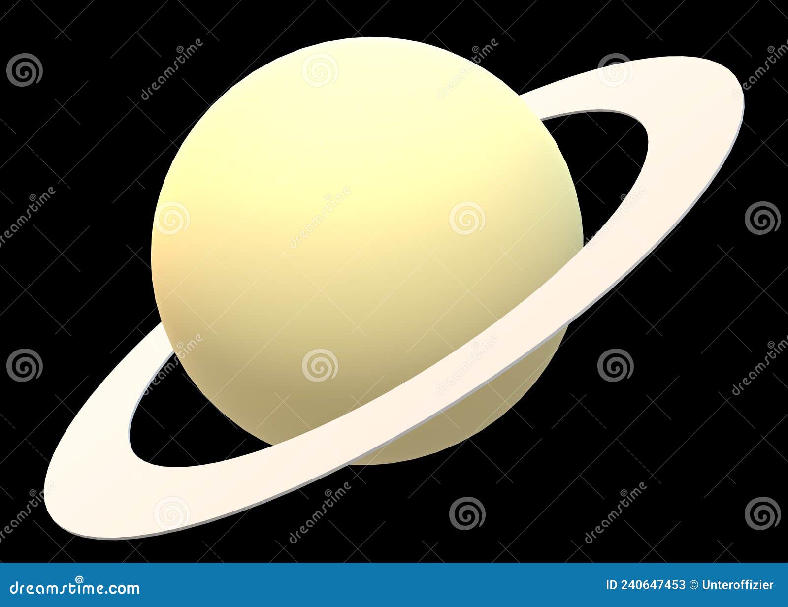 A Simple Three Dimensional Image of the Planet Saturn in Light Yellow ...