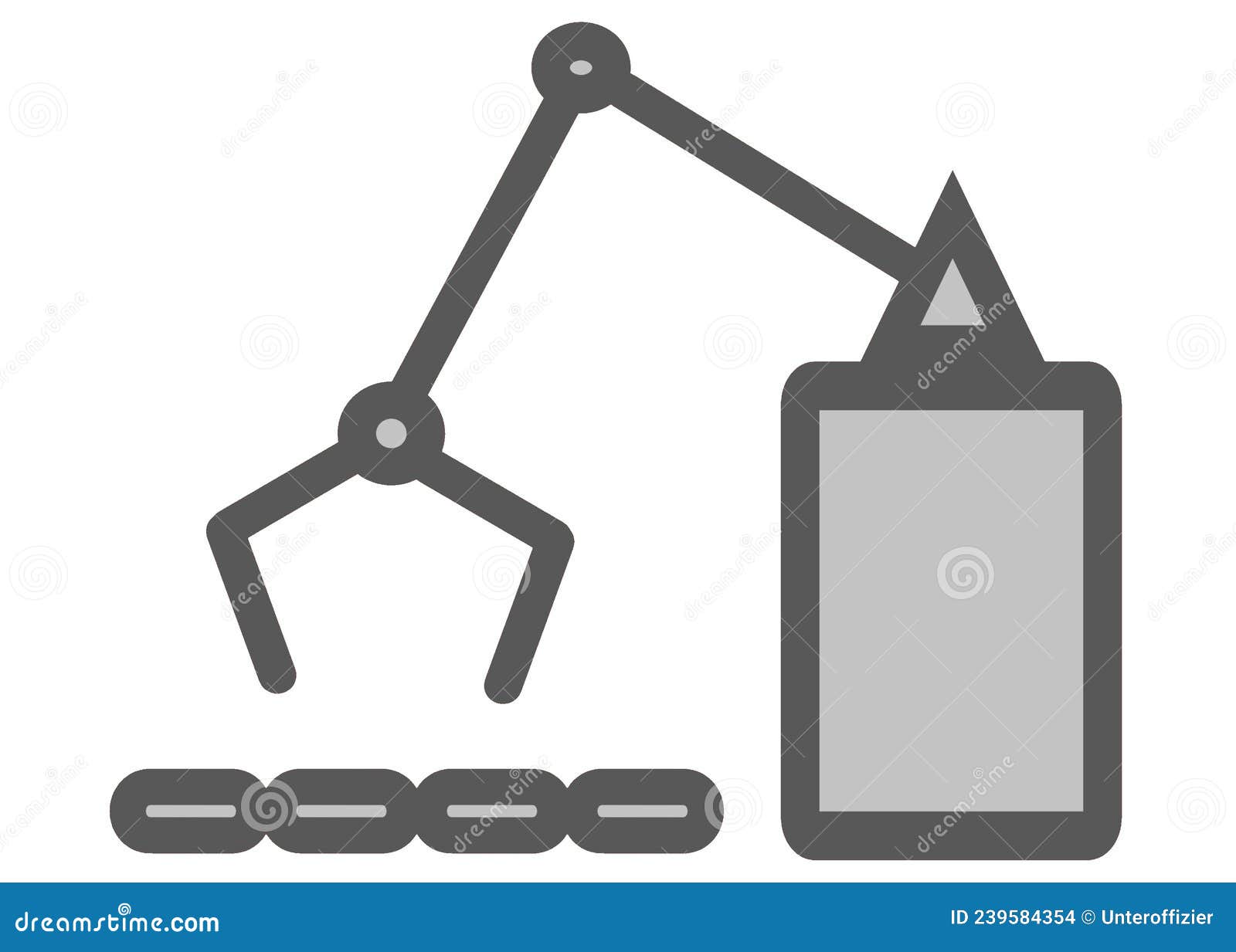 A Simplified Mechanical Robotics Arm Hovering Over an Automation ...