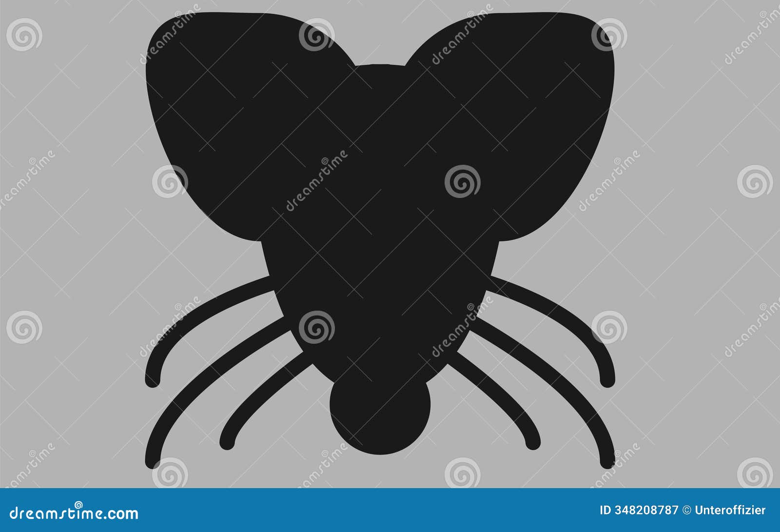 A Single All Bold Black Rat Head Outline Silhouette Shape Against a ...
