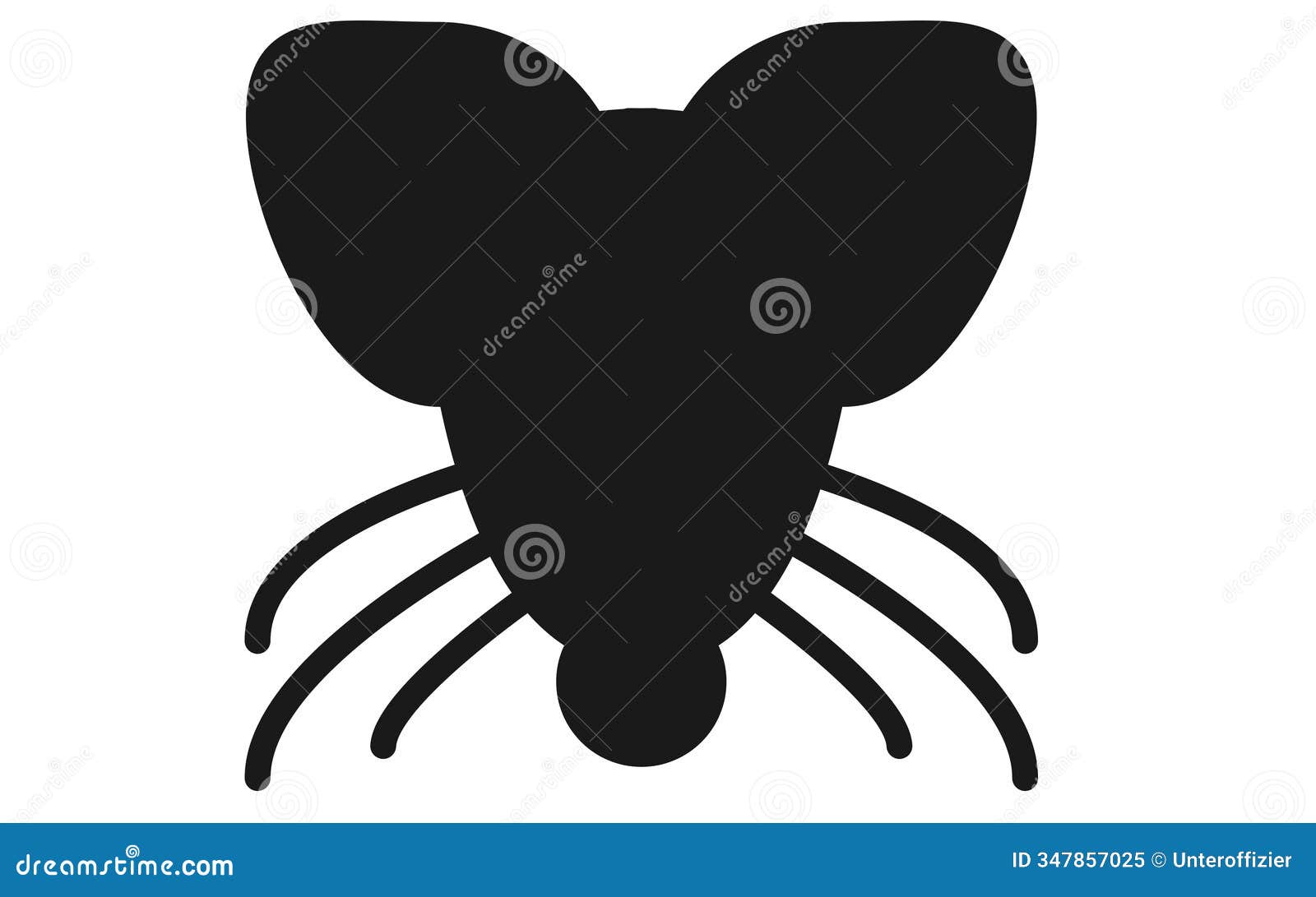 A Single All Bold Black Rat Head Outline Silhouette Shape Against a ...