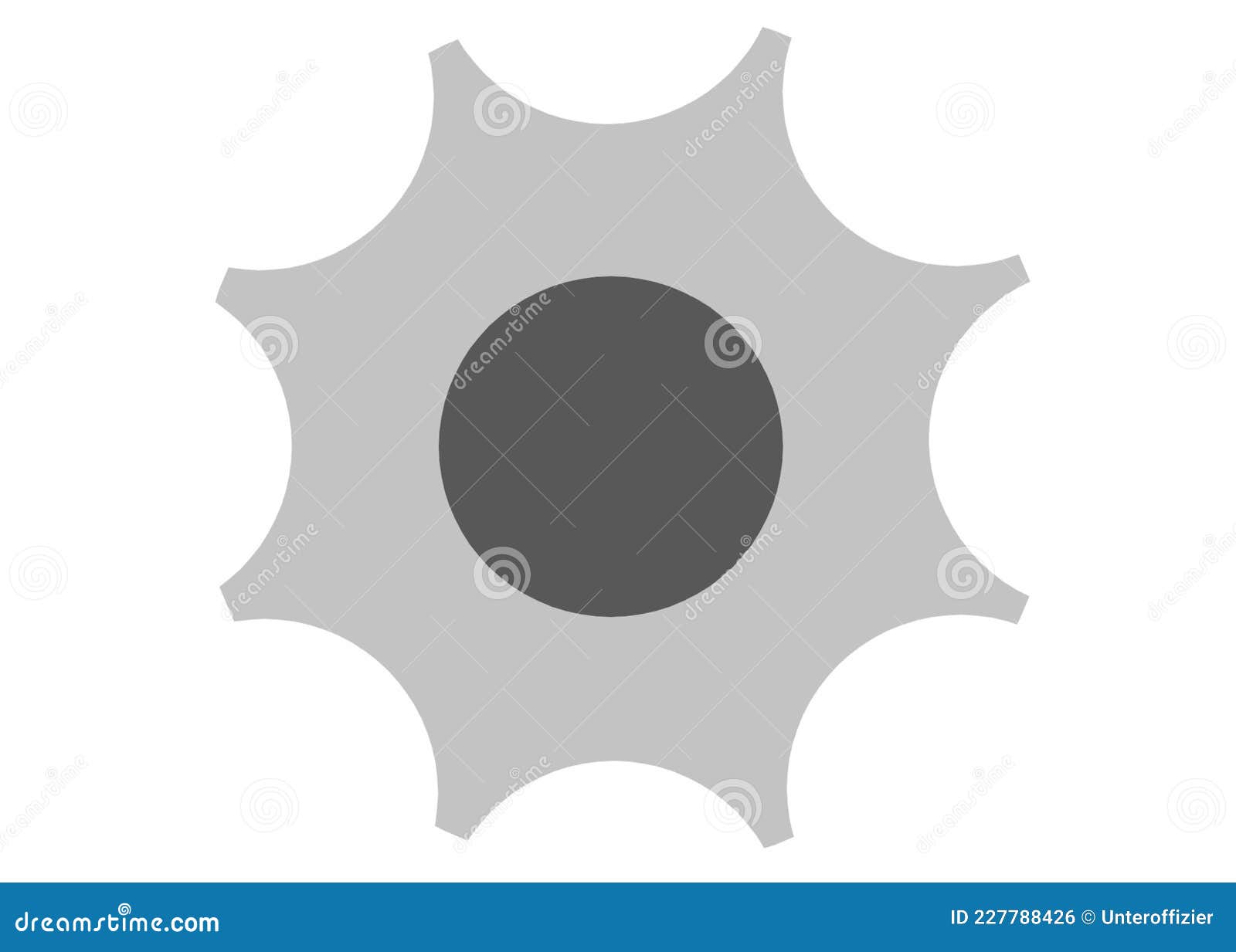 A Single Light Grey Gear Wheel with Dark Grey Centre White Backdrop ...