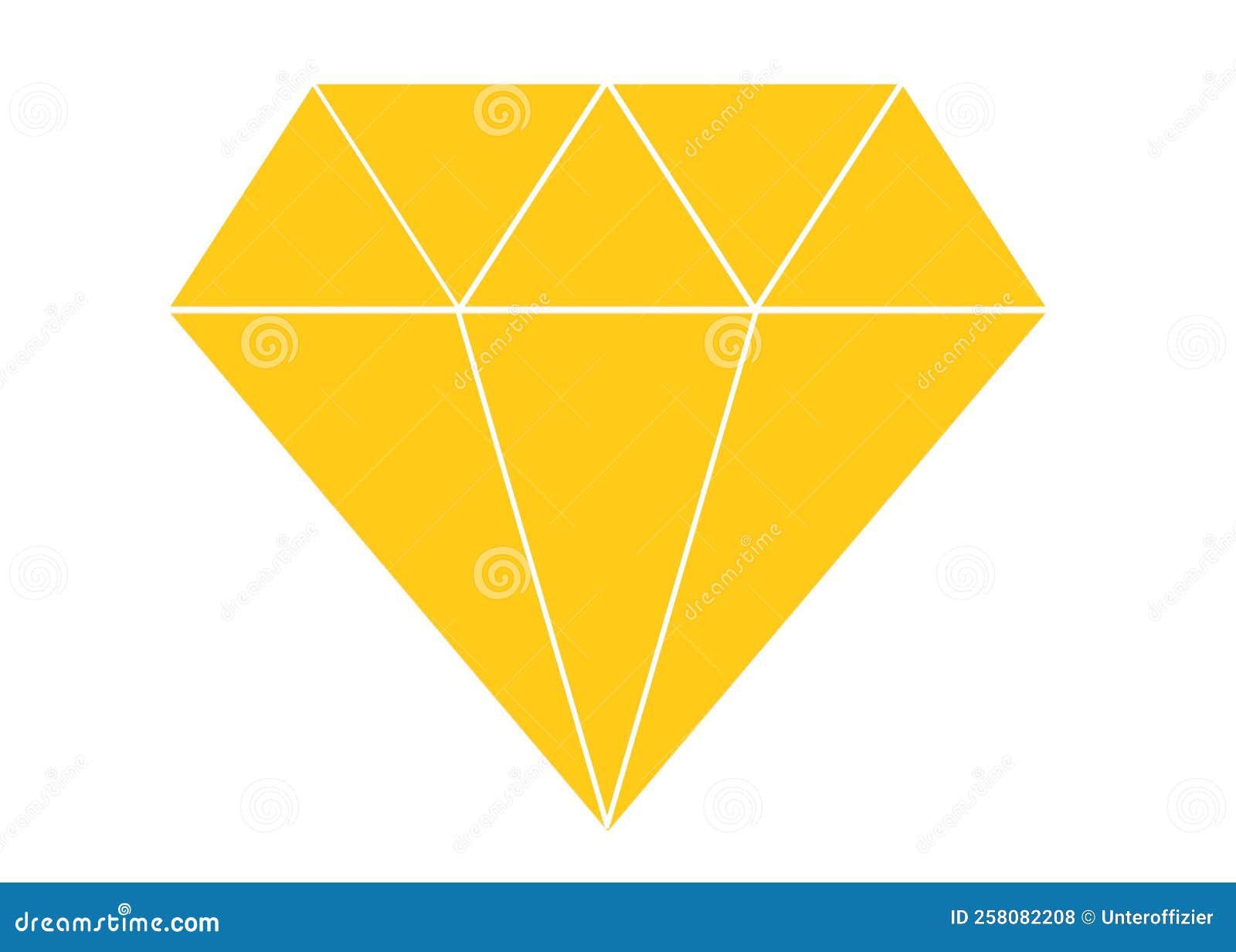 A Single Simple Outline Shape of a Golden Yellow Diamond White Backdrop ...