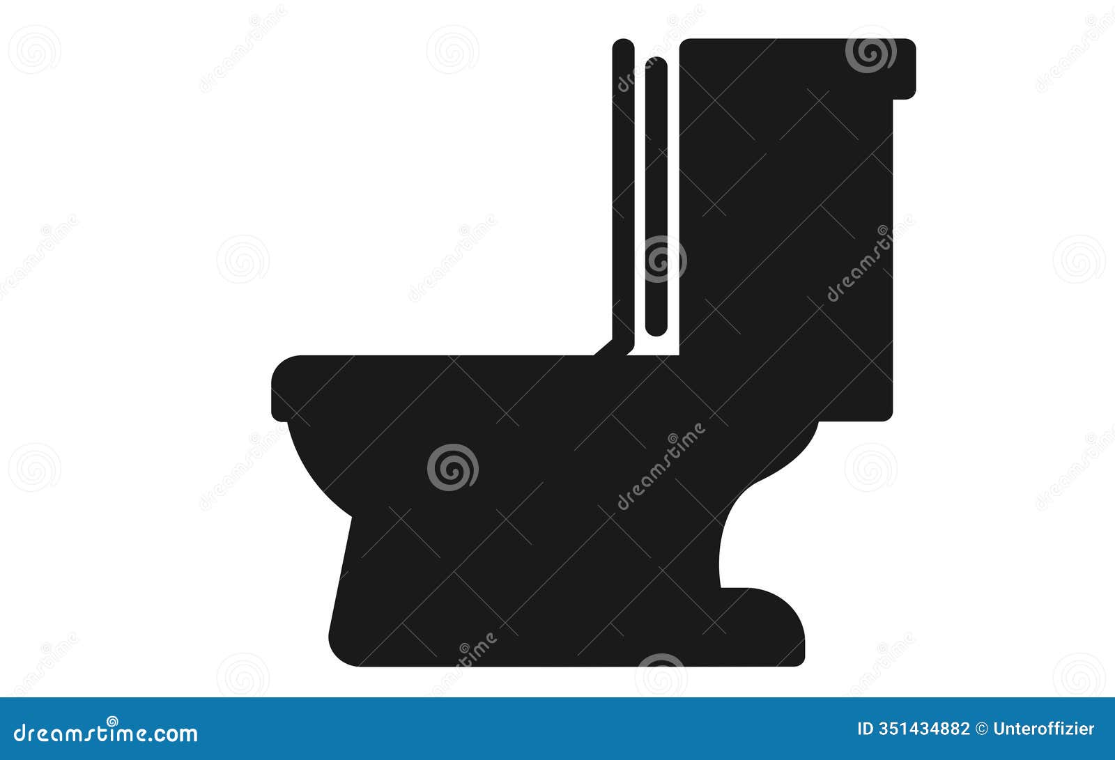 A Single Sitting Flush Toilet Set Against a White Backdrop Stock ...