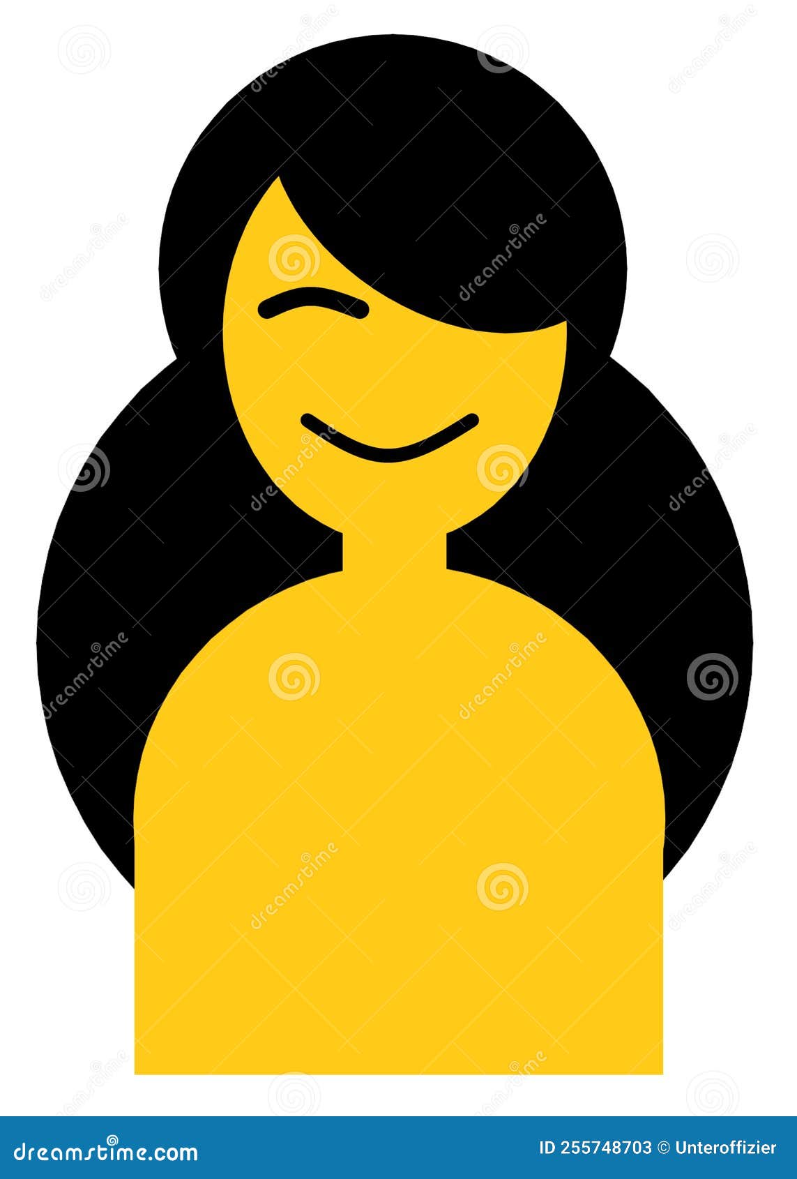A Smiling Golden Skinned Lady with Retro Nostalgic Hairstyle White ...