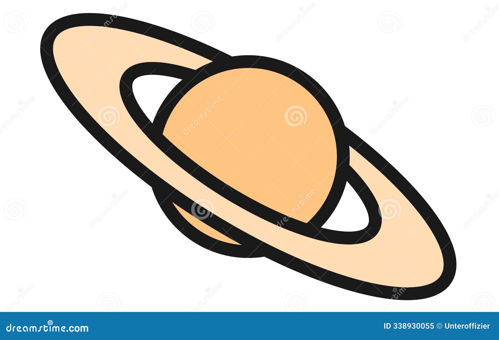 The Solar Planet Of Saturn Against A White Backdrop Stock Illustration