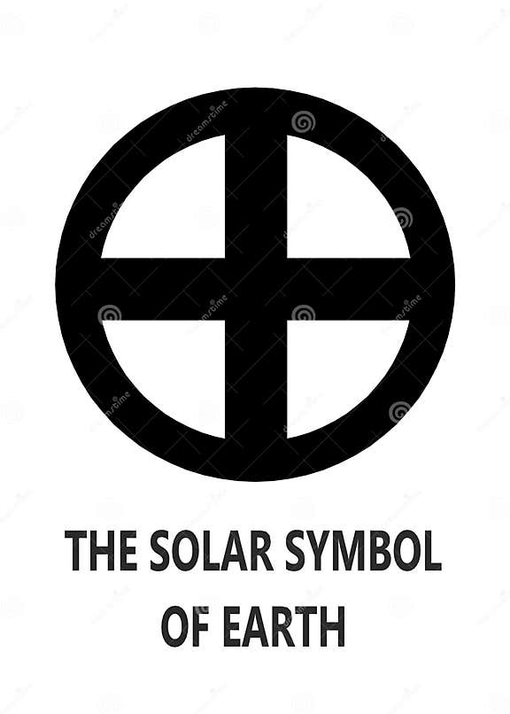 The Solar Symbol of Earth with Description Words White Backdrop Stock ...