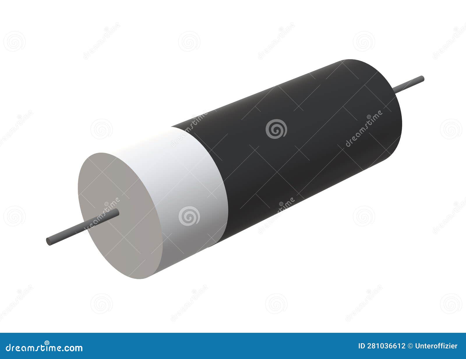 A Three Dimensional Model of a Diode Active Electronic Component White ...