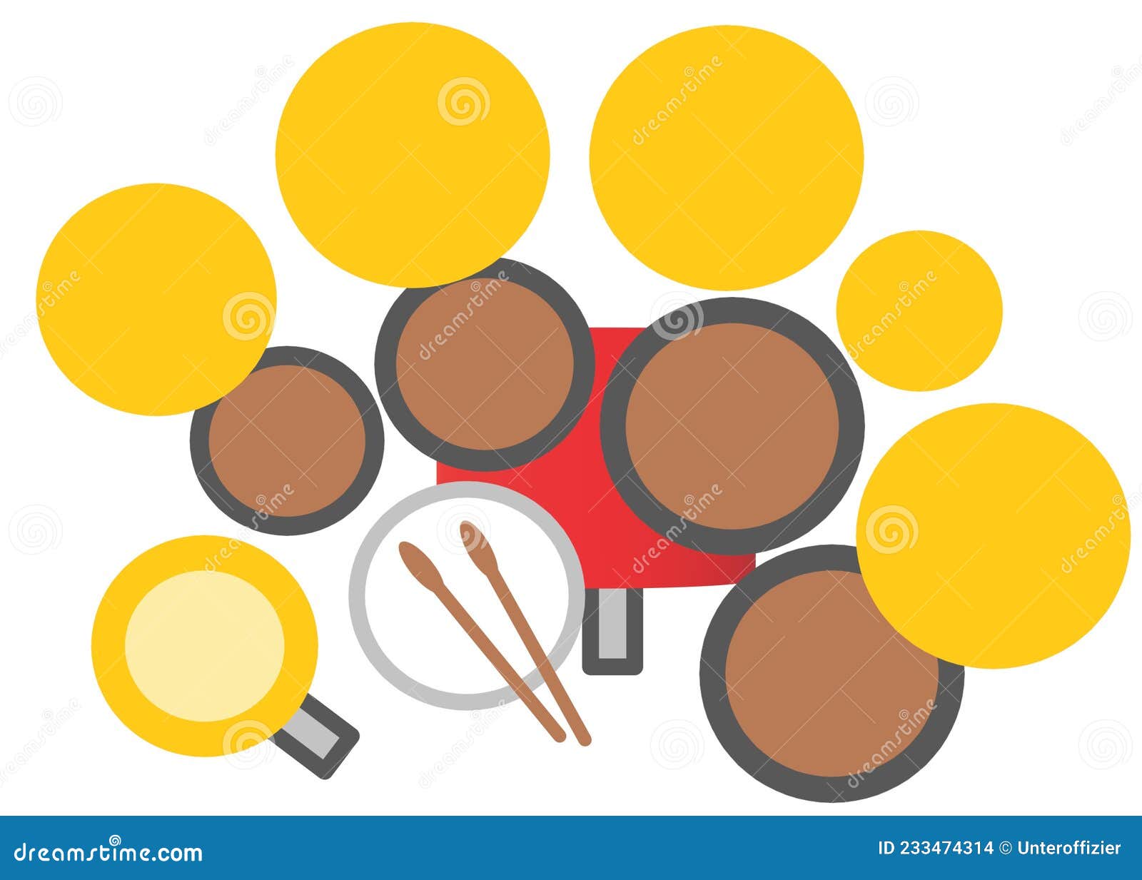 A Top Down View Of A Simple Symbol Shape For A Standard Drum Kit Set ...