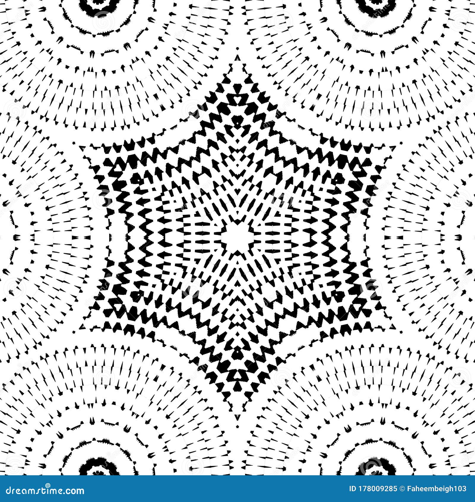 A Computer Generated Illustration of a Mandala with Sharp Points. Stock ...