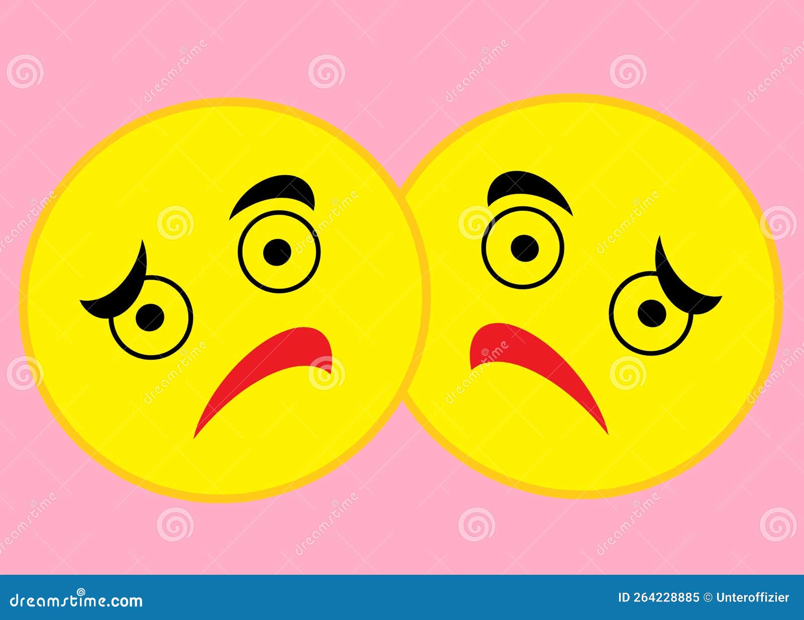 A Mirror Image of Two Yellow Face Expression Smiley Emoticons of ...