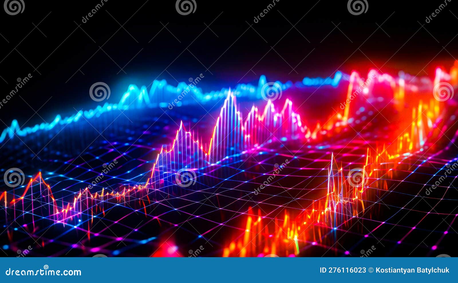 Computer Generated Image of Bar Chart with Colored Lights on the Top of ...