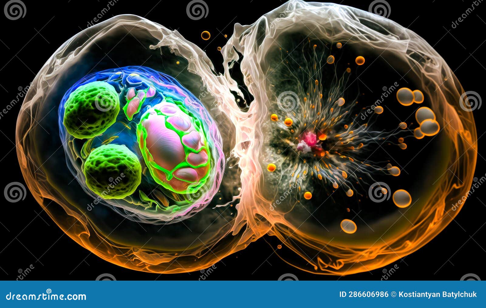 Computer Generated Image of Brain and Cell Inside of Cell Stock ...
