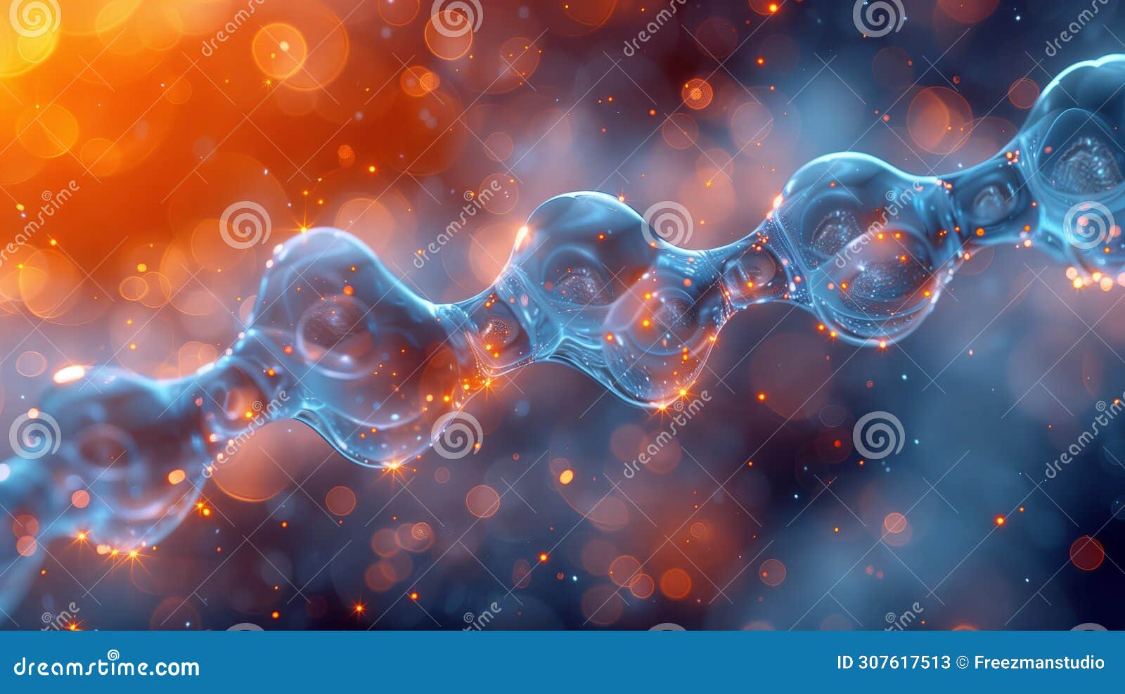 A Computer Generated Image of a Chain of Molecules Connected To Each ...