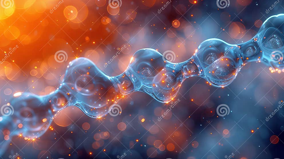 A Computer Generated Image of a Chain of Molecules Connected To Each ...