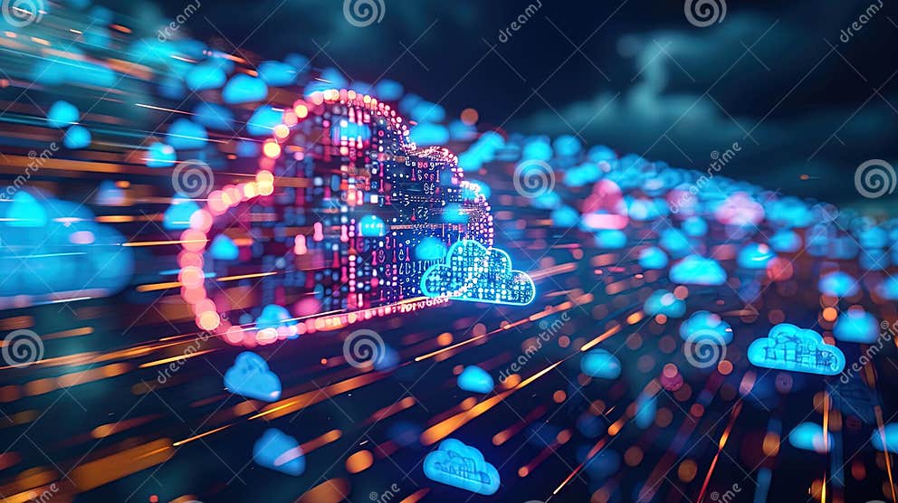 A Computer Generated Image of a Cloud of Data with Many Small Blue and ...