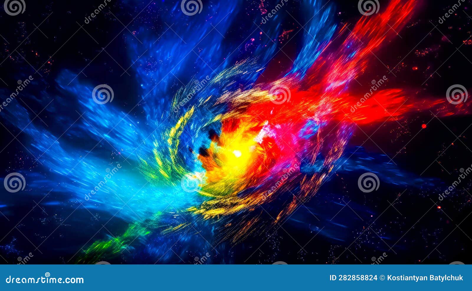 Computer Generated Image of Colorful Explosion of Light and Matter in ...