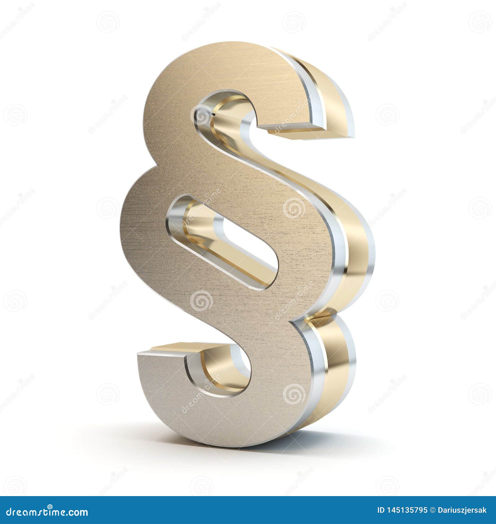 Gold Paragraph Sign, 3D Illustration Stock Illustration - Illustration ...