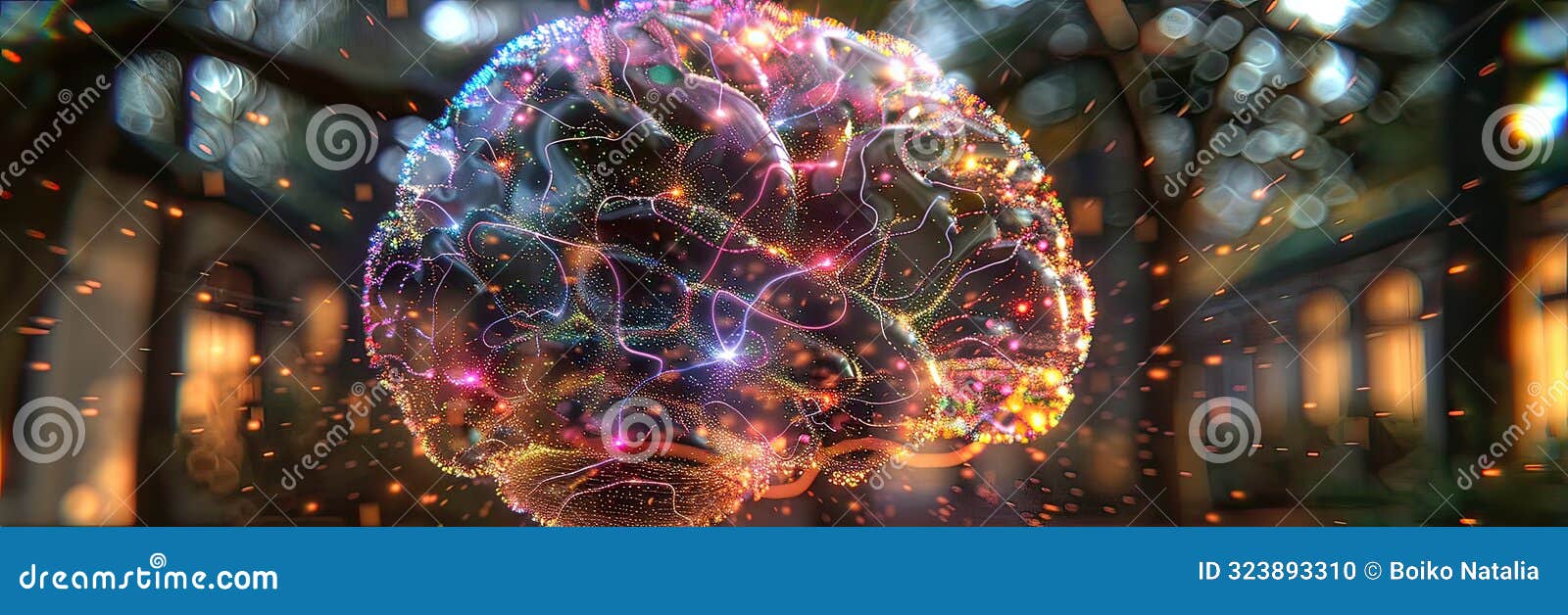 A Computer Generated Image Depicting a Brain Created from Luminous ...