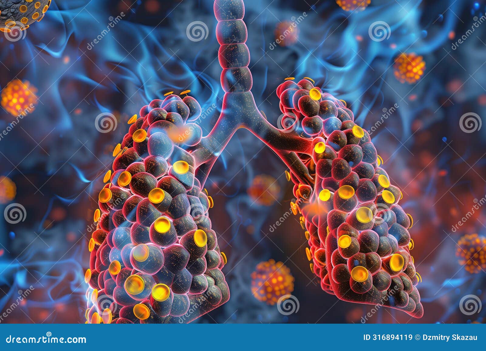 Computer Generated Image of a Human Lung Stock Image - Image of ...