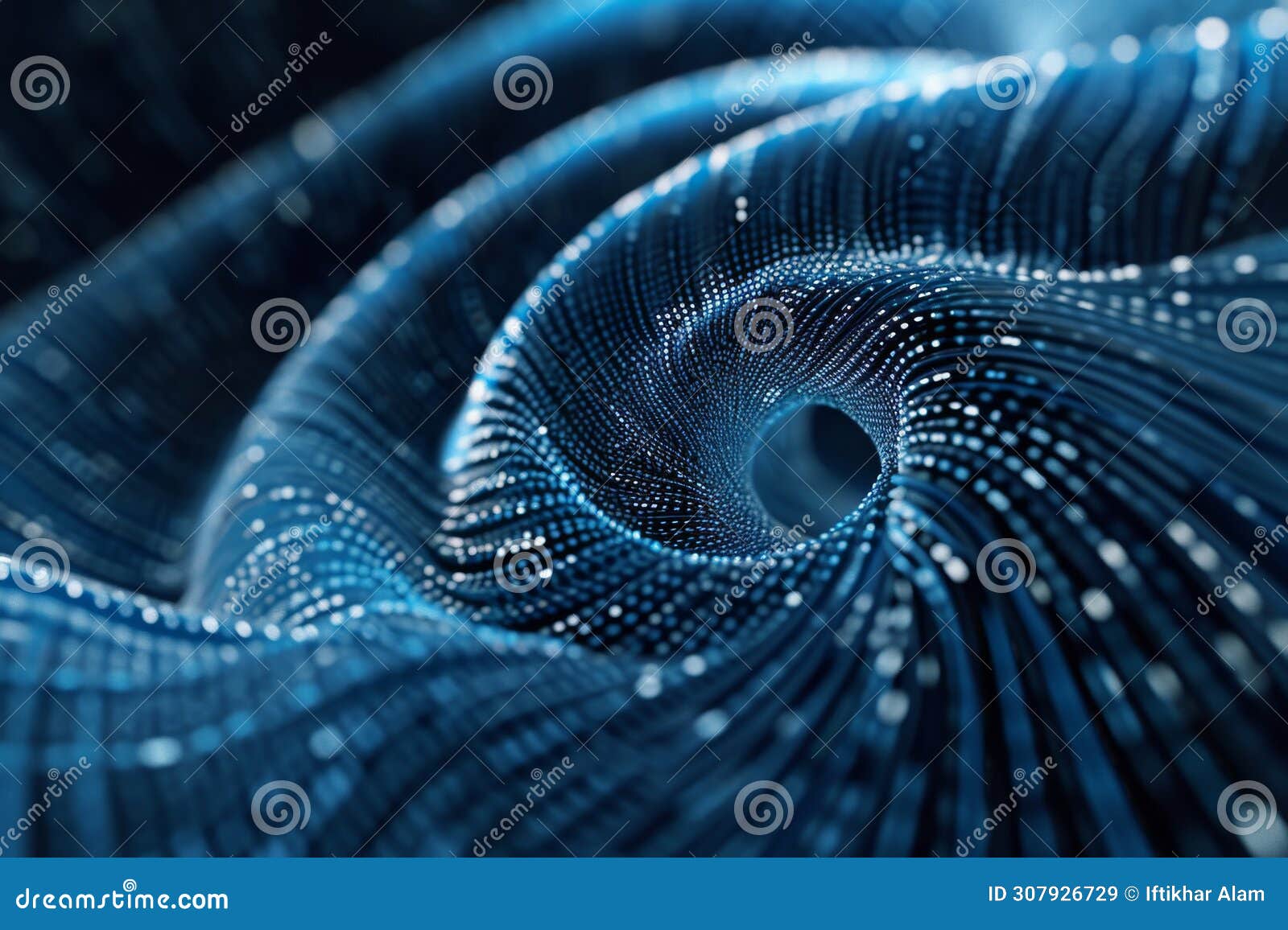This Computer Generated Image Depicts a Vibrant Blue Spiral with ...