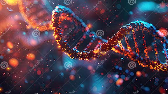 A Computer Generated Image of a DNA Strand Stock Illustration ...