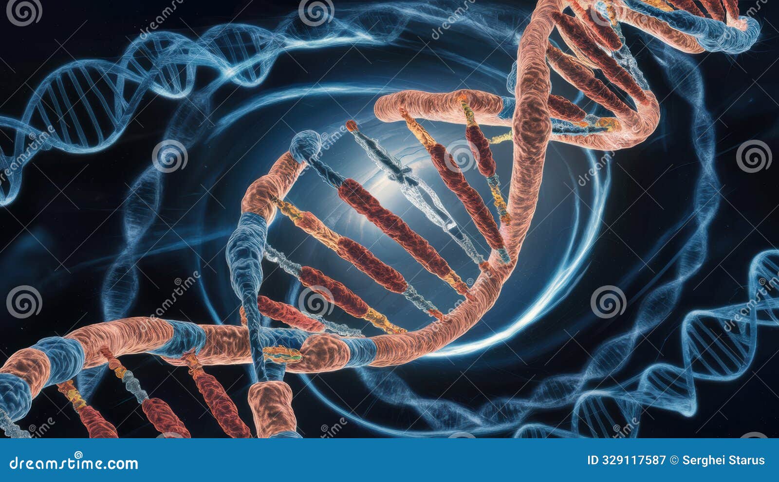 Dna Strand, Double Helix In Space, Genetics, Origins Of Life ...