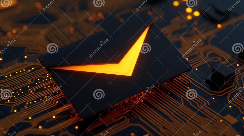 A Computer Generated Image of an Email Technology Concept Featuring an ...