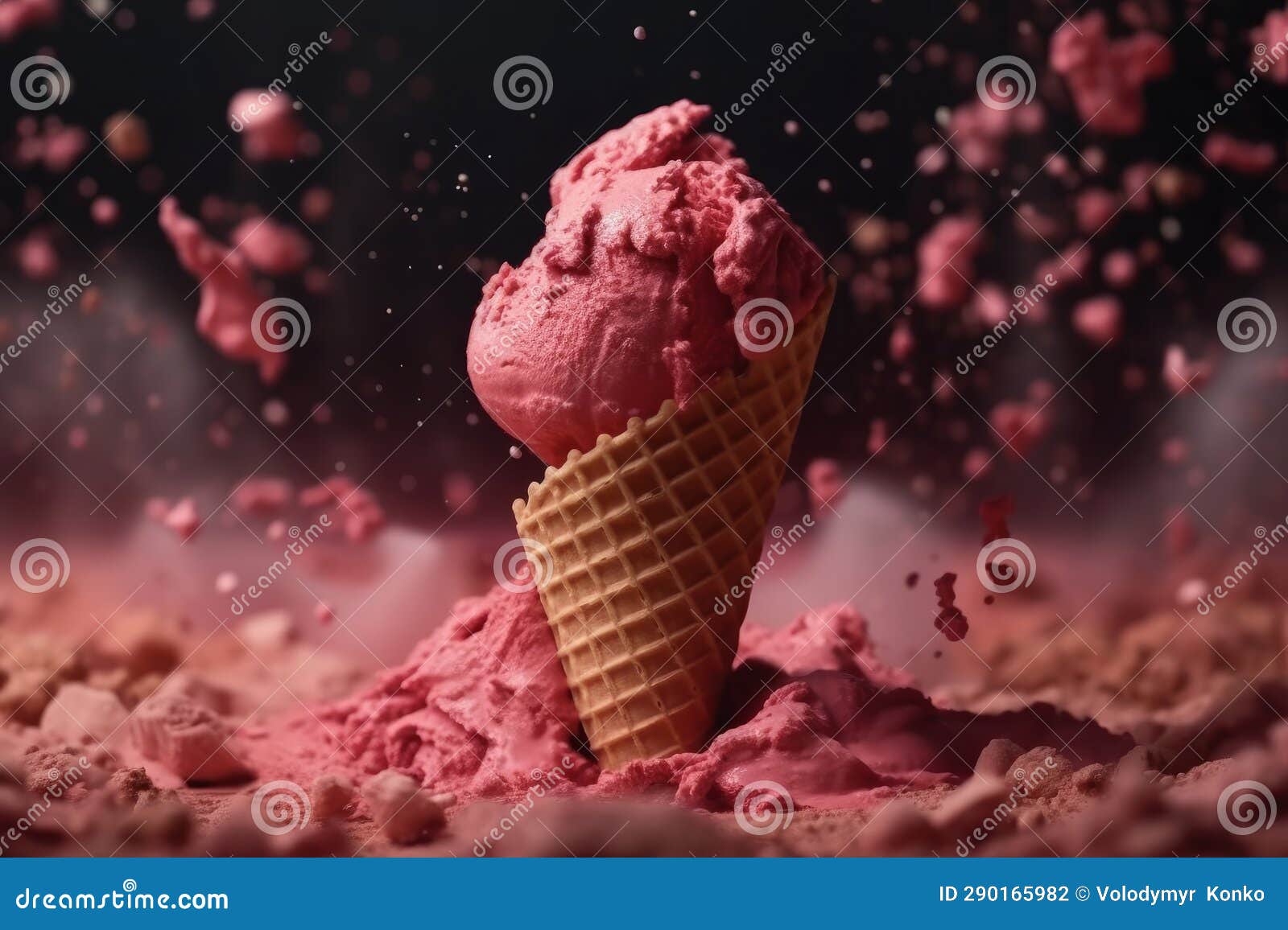 Computer-generated Image of Exploding Splash of Ice Cream Cone ...