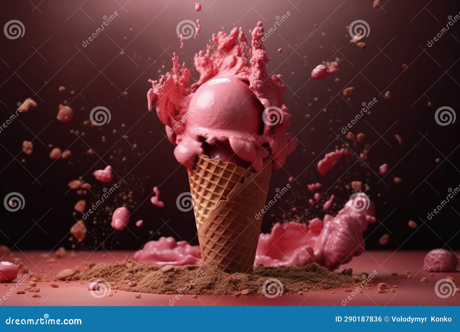 Computer-generated Image of Exploding Splash of Ice Cream Cone ...