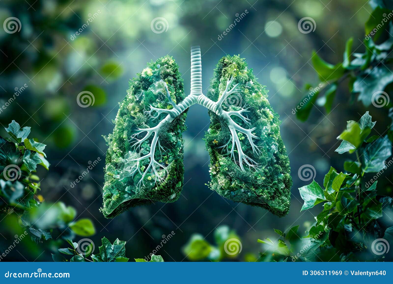 Computer Generated Image of Green Tree Growing Inside Human Body ...