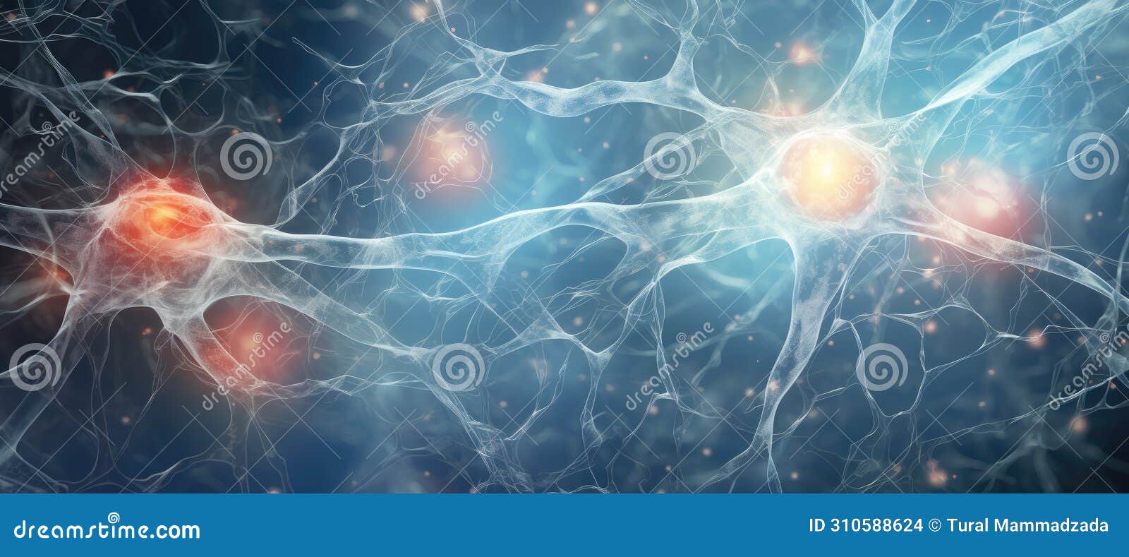 A Computer Generated Image of a Group of Neurons Connected To Each ...