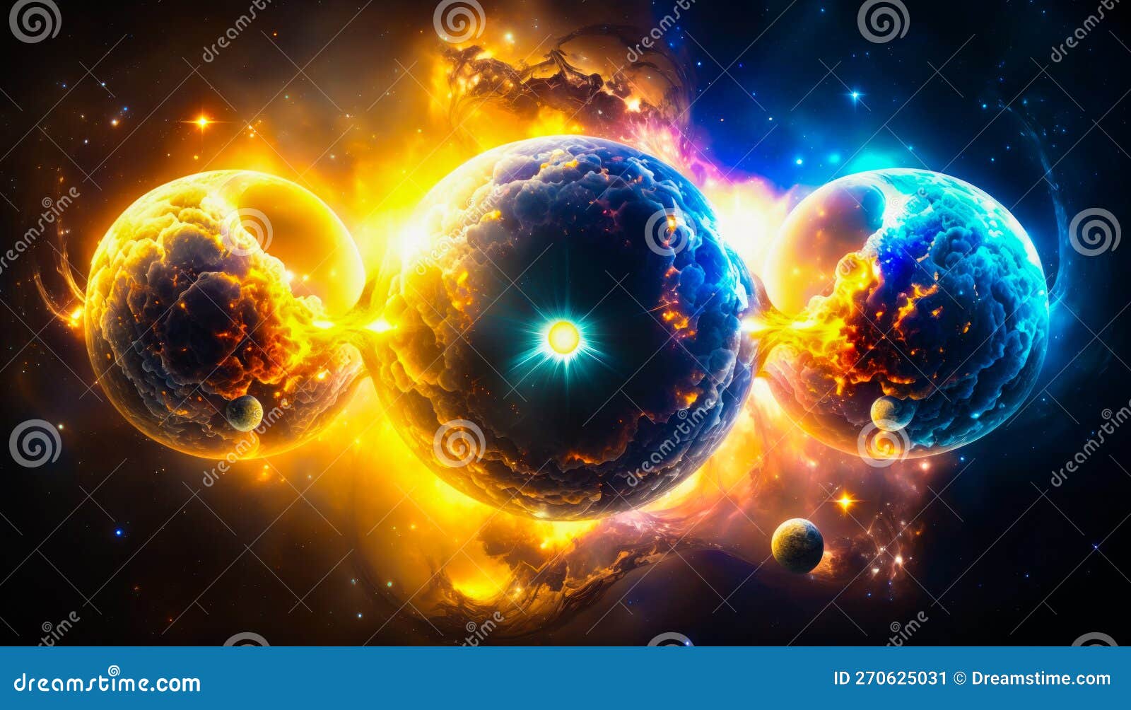 Computer Generated Image of Group of Planets in Space Generative AI ...