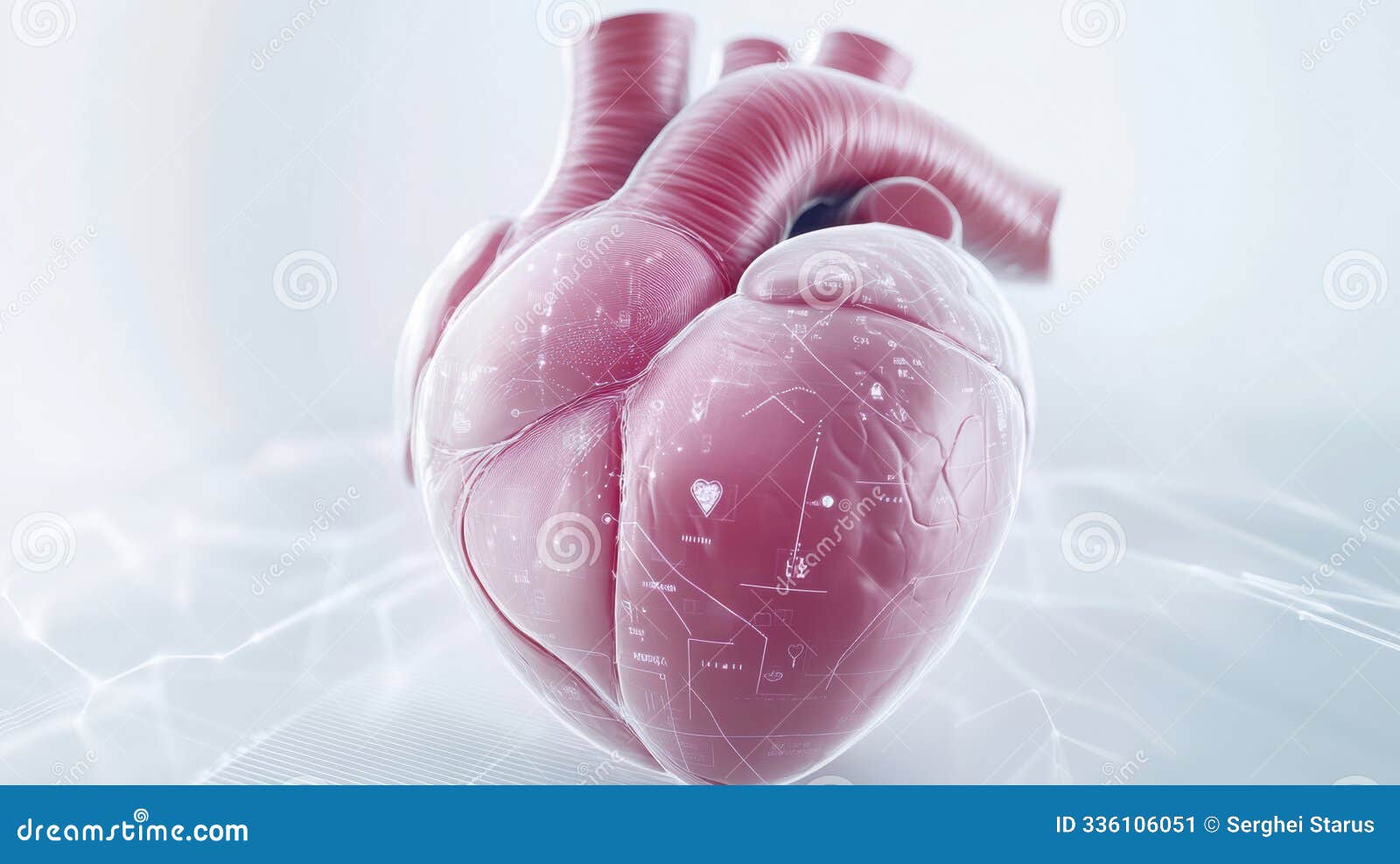 A Computer Generated Image of a Human Heart with Wires, AI Stock Image ...