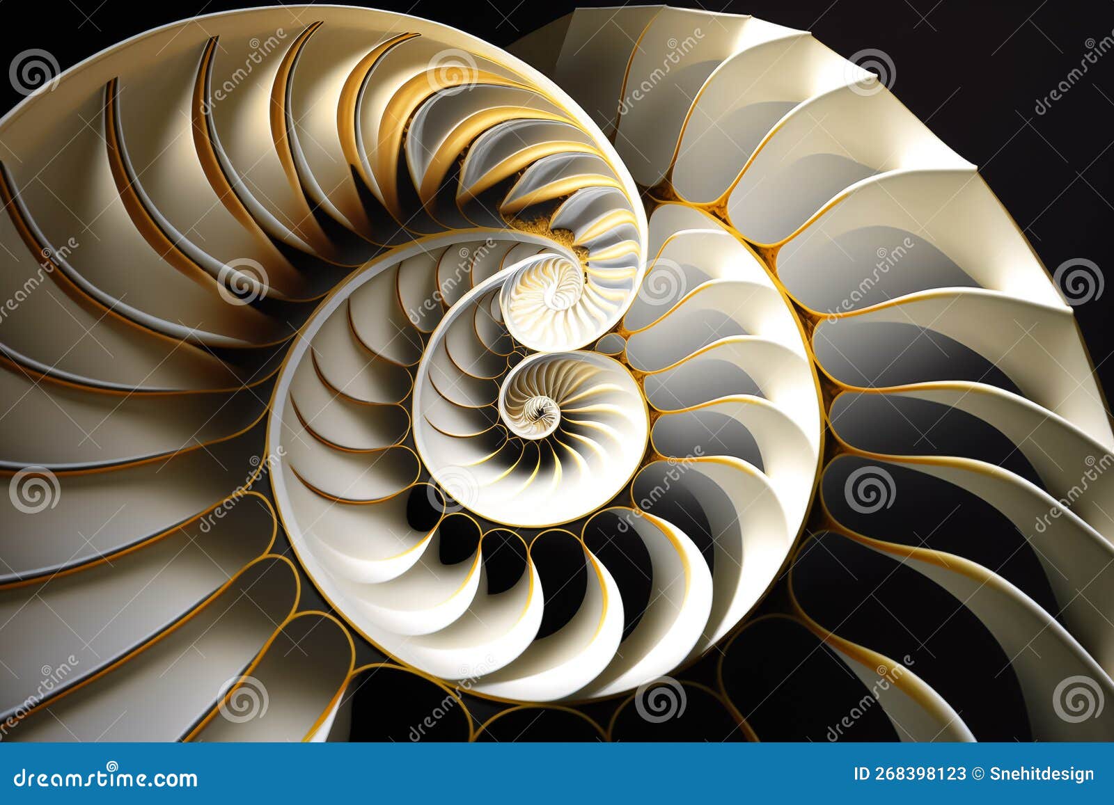 A Computer-generated Image of Internal Details of Sea Shell Stock ...