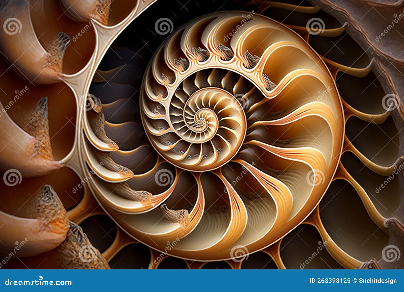 A Computer-generated Image of Internal Details of Sea Shell Stock ...
