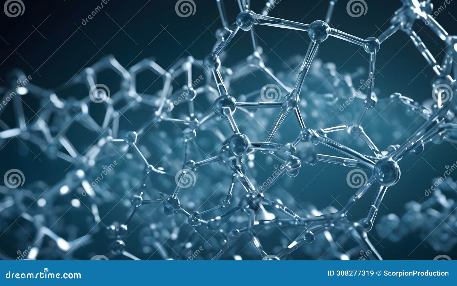 A Computer Generated Image of a Molecular Structure on a Dark ...