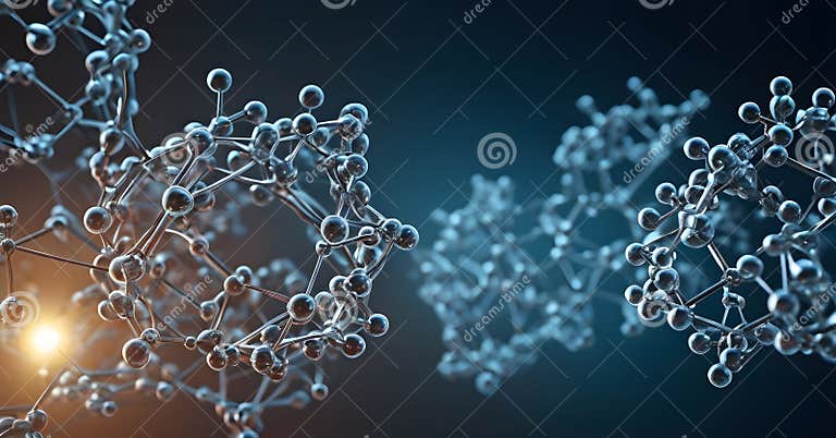 A Computer Generated Image of a Molecular Structure on a Dark ...