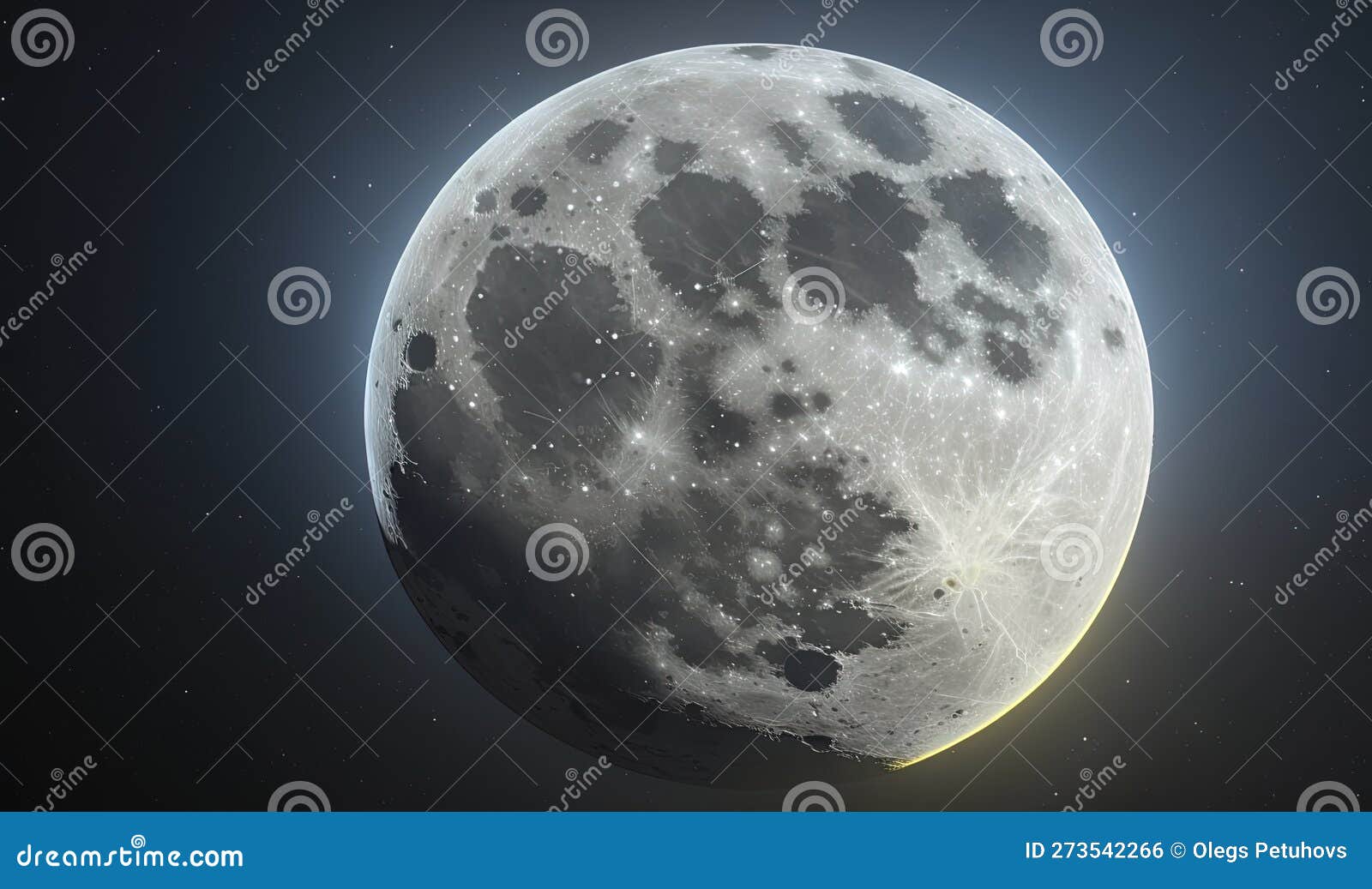 A Computer Generated Image of the Moon in the Night Sky Stock ...