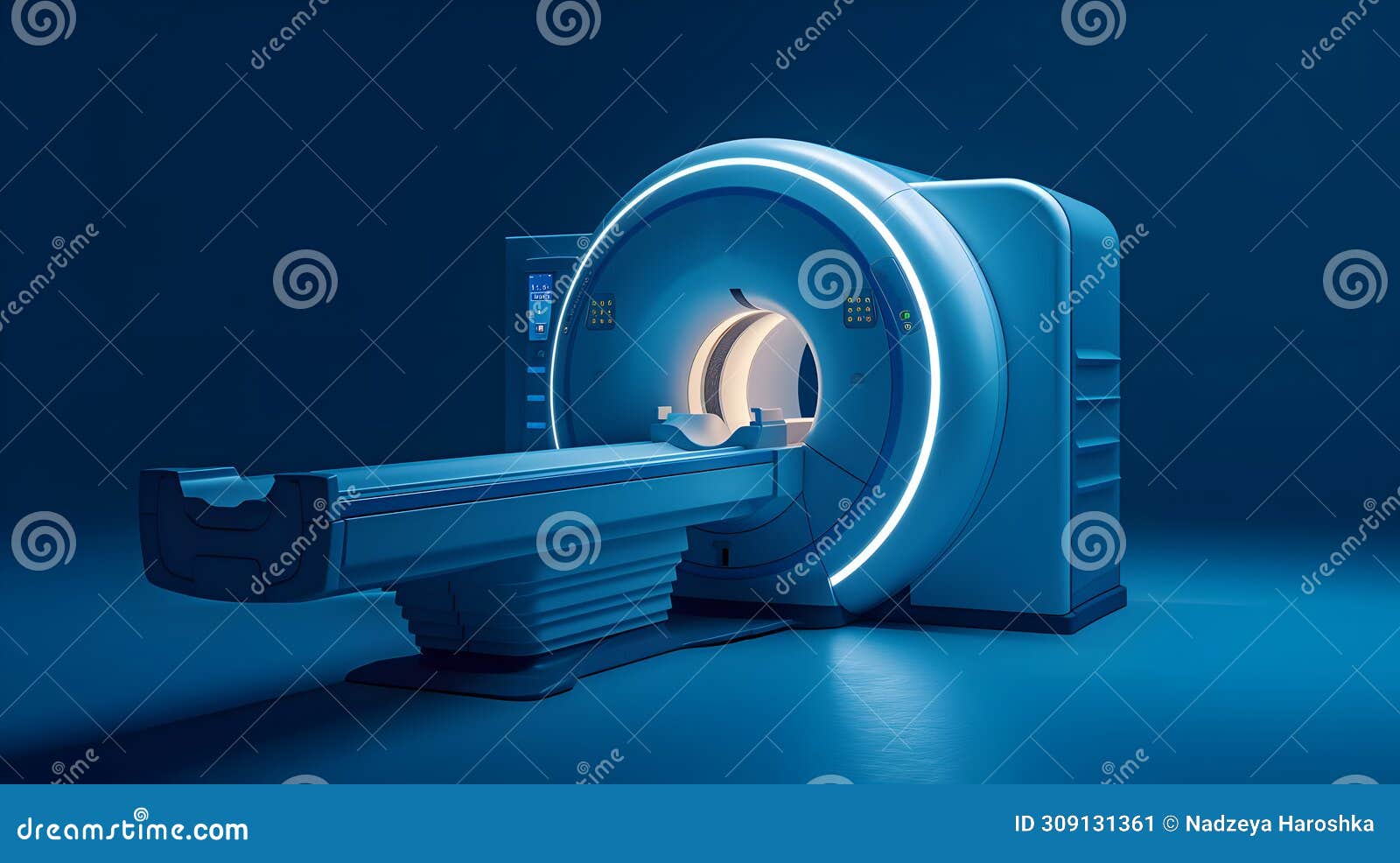 A Computer Generated Image of a Mri Machine in a Dark Room Stock Image ...