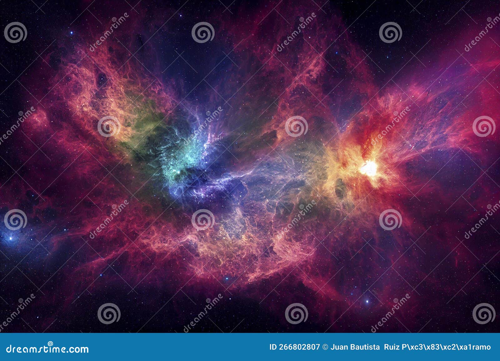 Computer Generated Image of Outer Space. Star Field on Nebulae Abstract ...