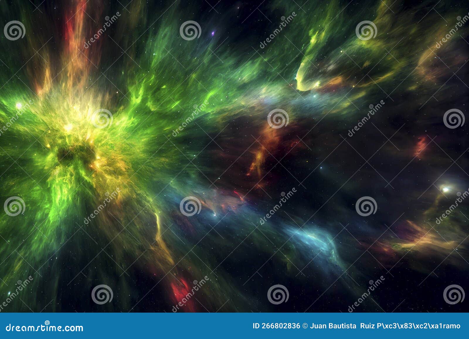 Computer Generated Image of Outer Space. Star Field on Nebulae Abstract ...