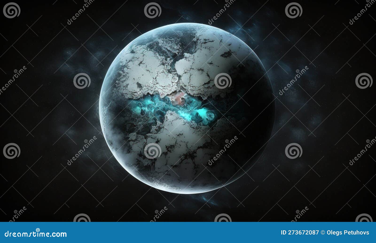 A Computer Generated Image of a Planet with a Blue Glow Stock ...