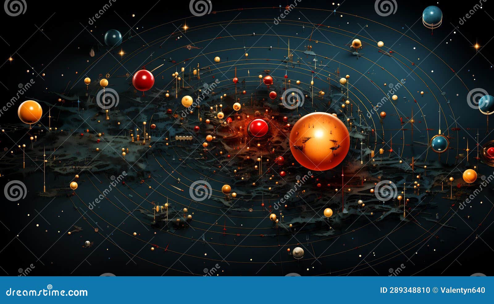 Computer Generated Image of the Planets in the Solar System. Generative ...