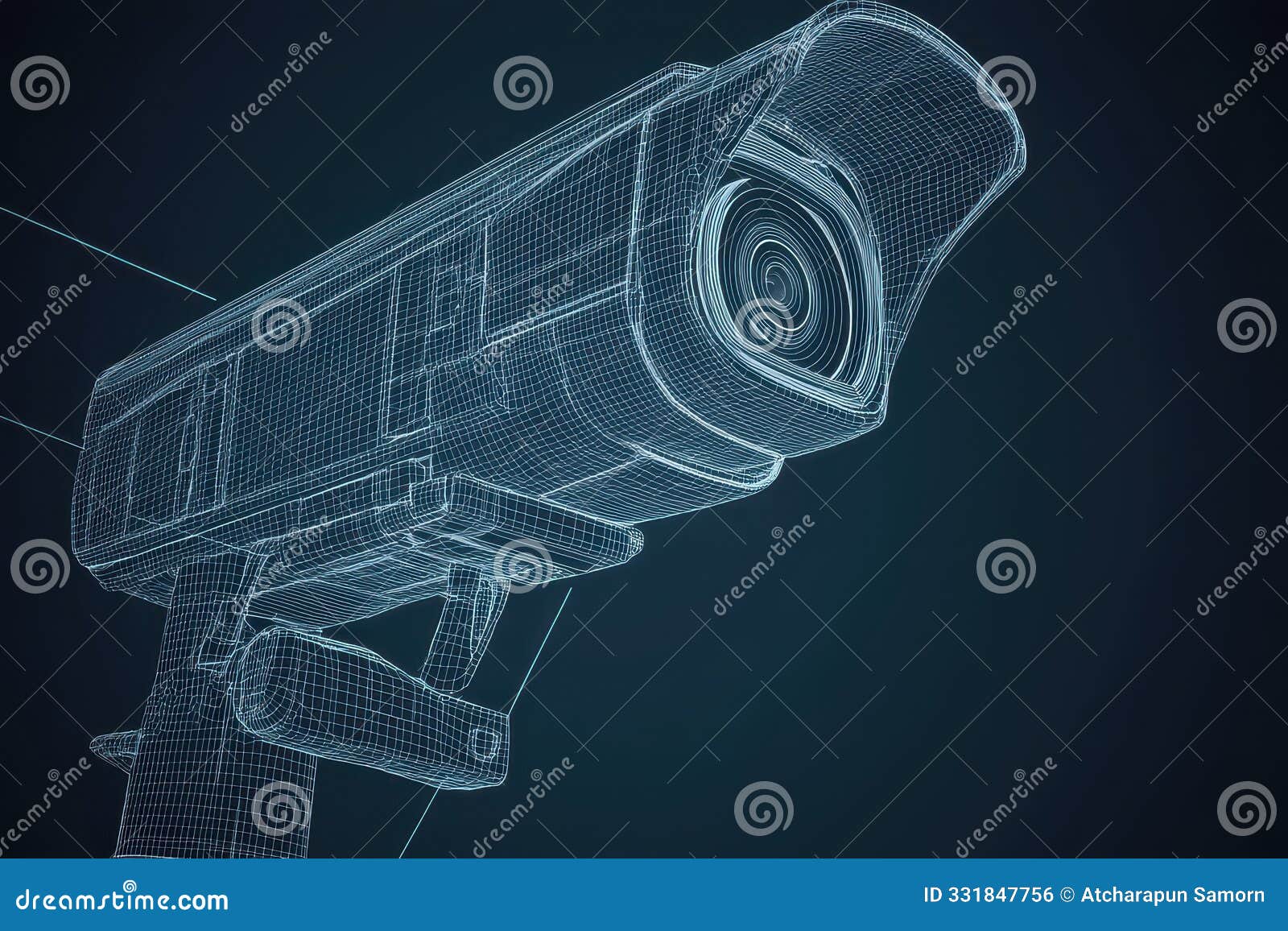 A Computer Generated Image of a Security Camera, a Blurry and Pixelated ...