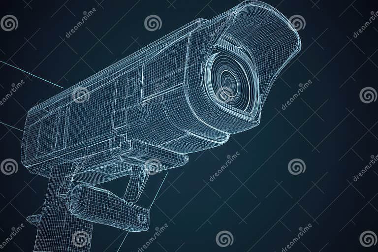 A Computer Generated Image of a Security Camera, a Blurry and Pixelated ...