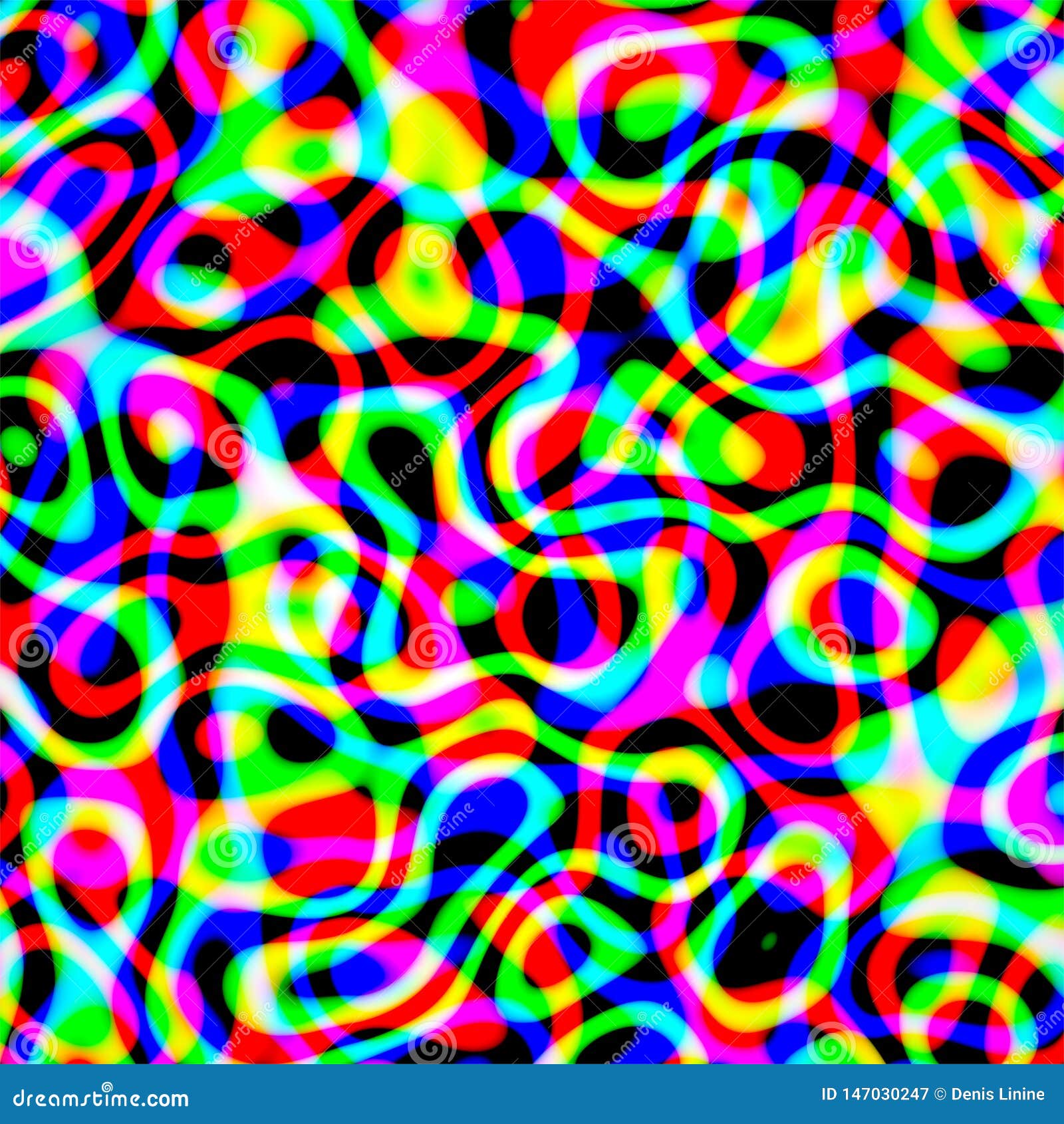 Computer Generated Image Showing Abstract Multicolored Pattern on Black ...