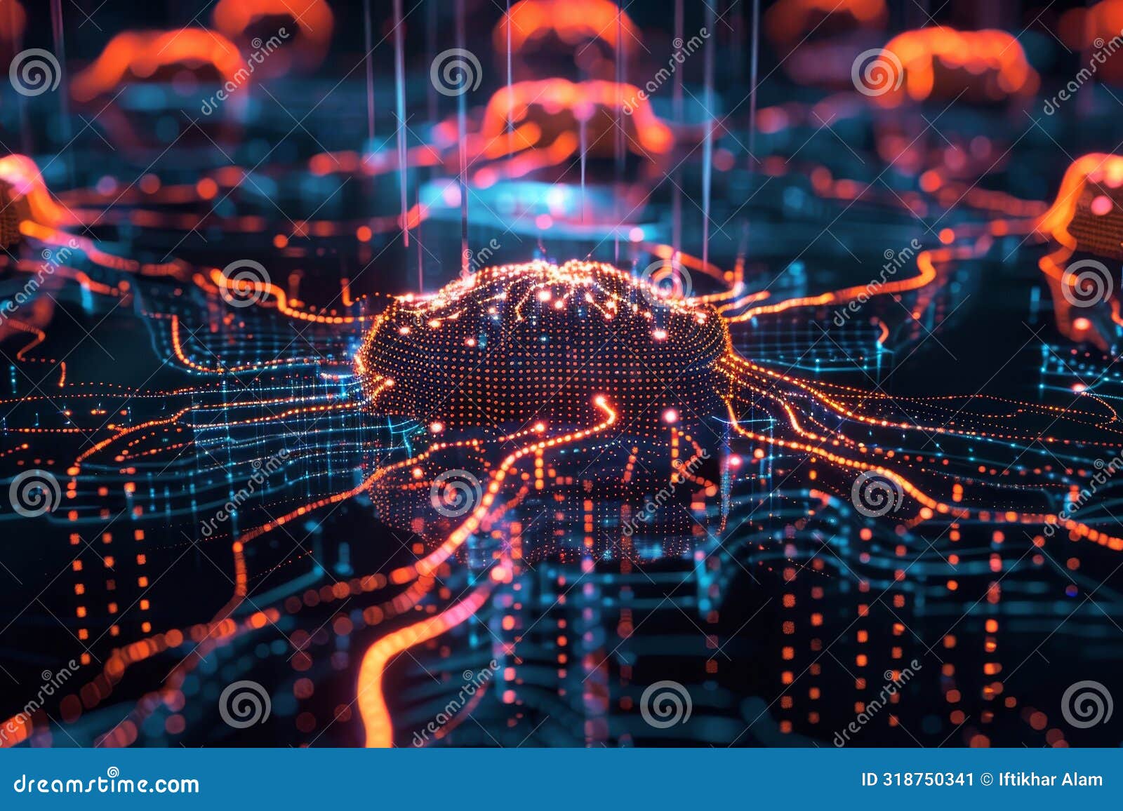 A Computer Generated Image Showing a Brain Processing Data for ...