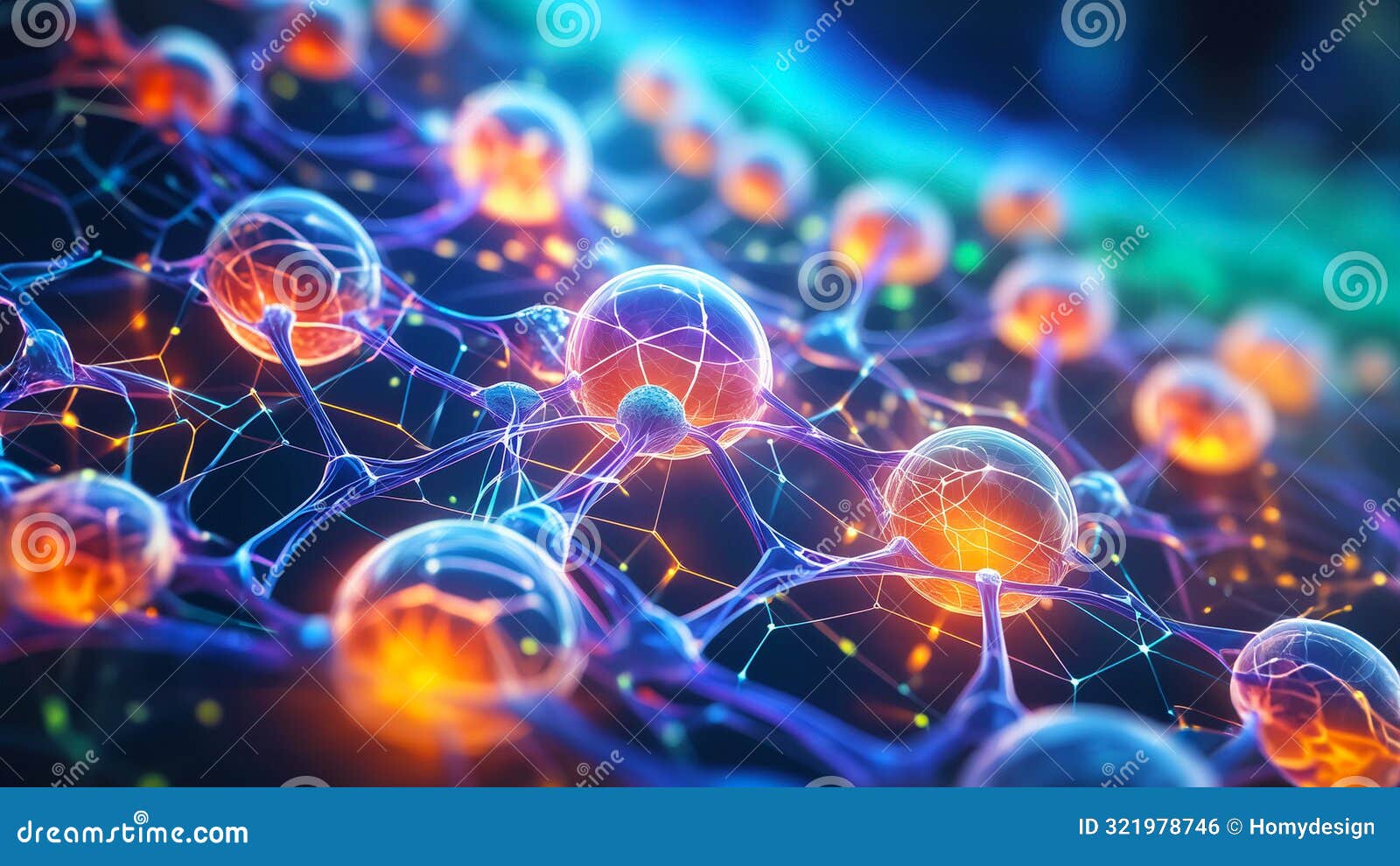 Neural Network Connections stock illustration. Illustration of cell ...