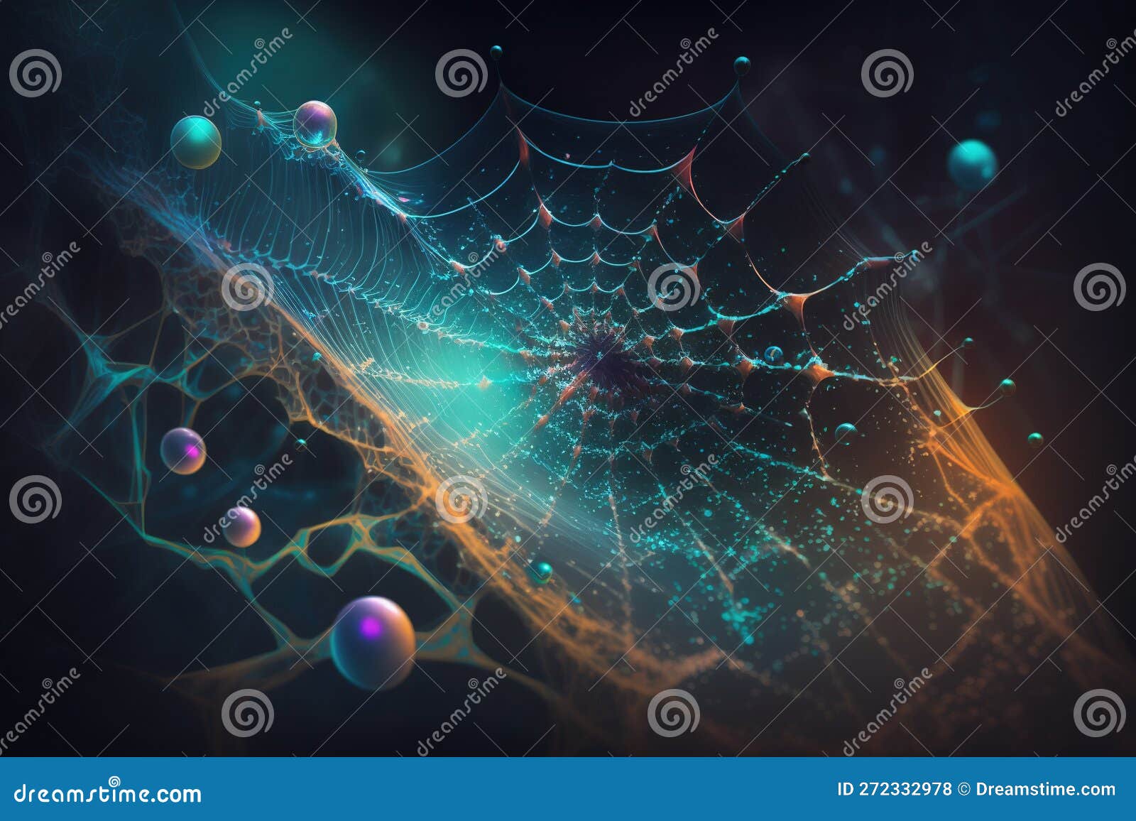 A Computer Generated Image of a Spider Web with Bubbles and Bubbles in ...
